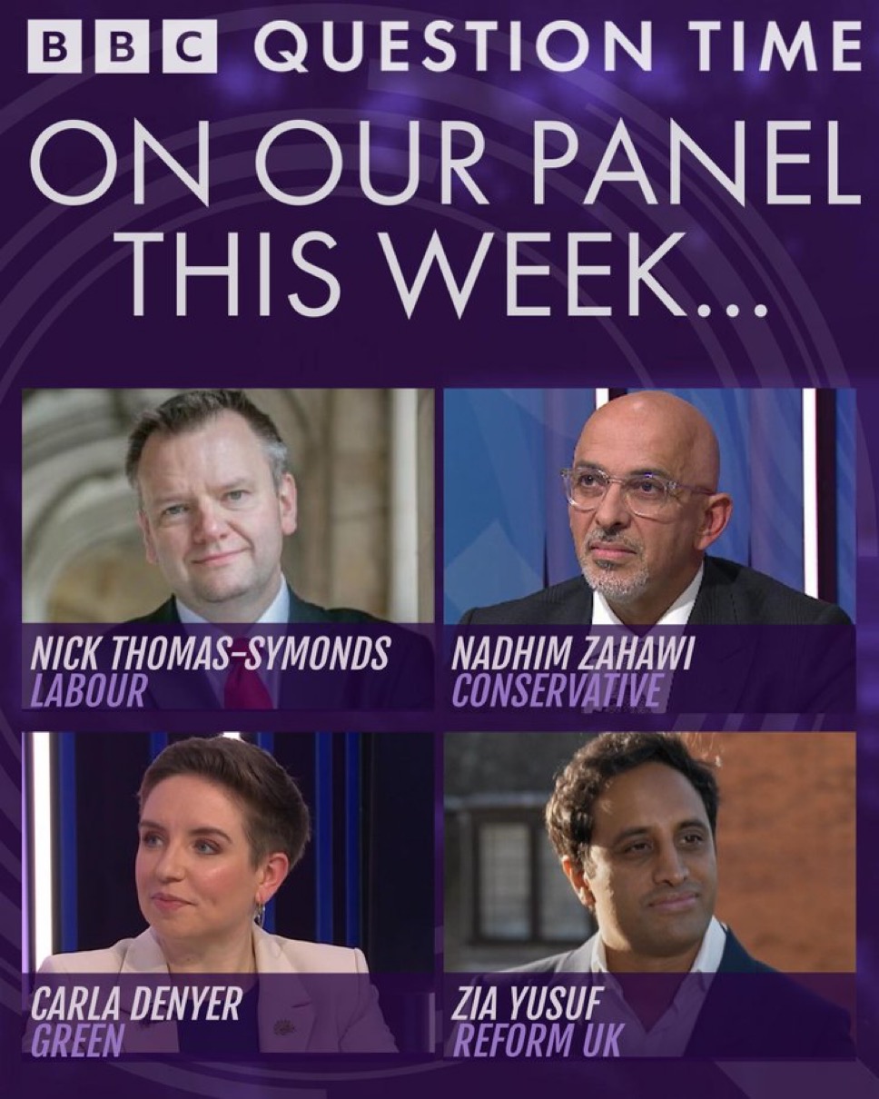 Who's on Question Time Tonight? #BBCQT – Guido Fawkes